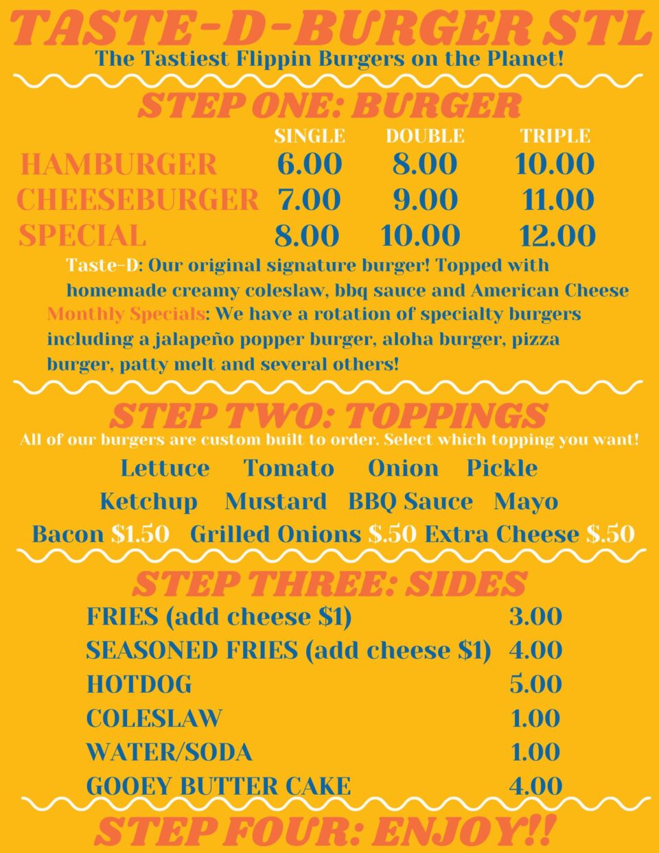 Our Menu - Taste-D-Burger STL