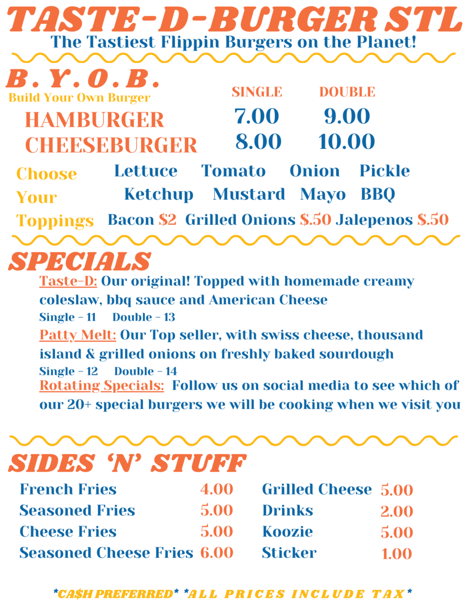 Our Menu - Taste-D-Burger STL